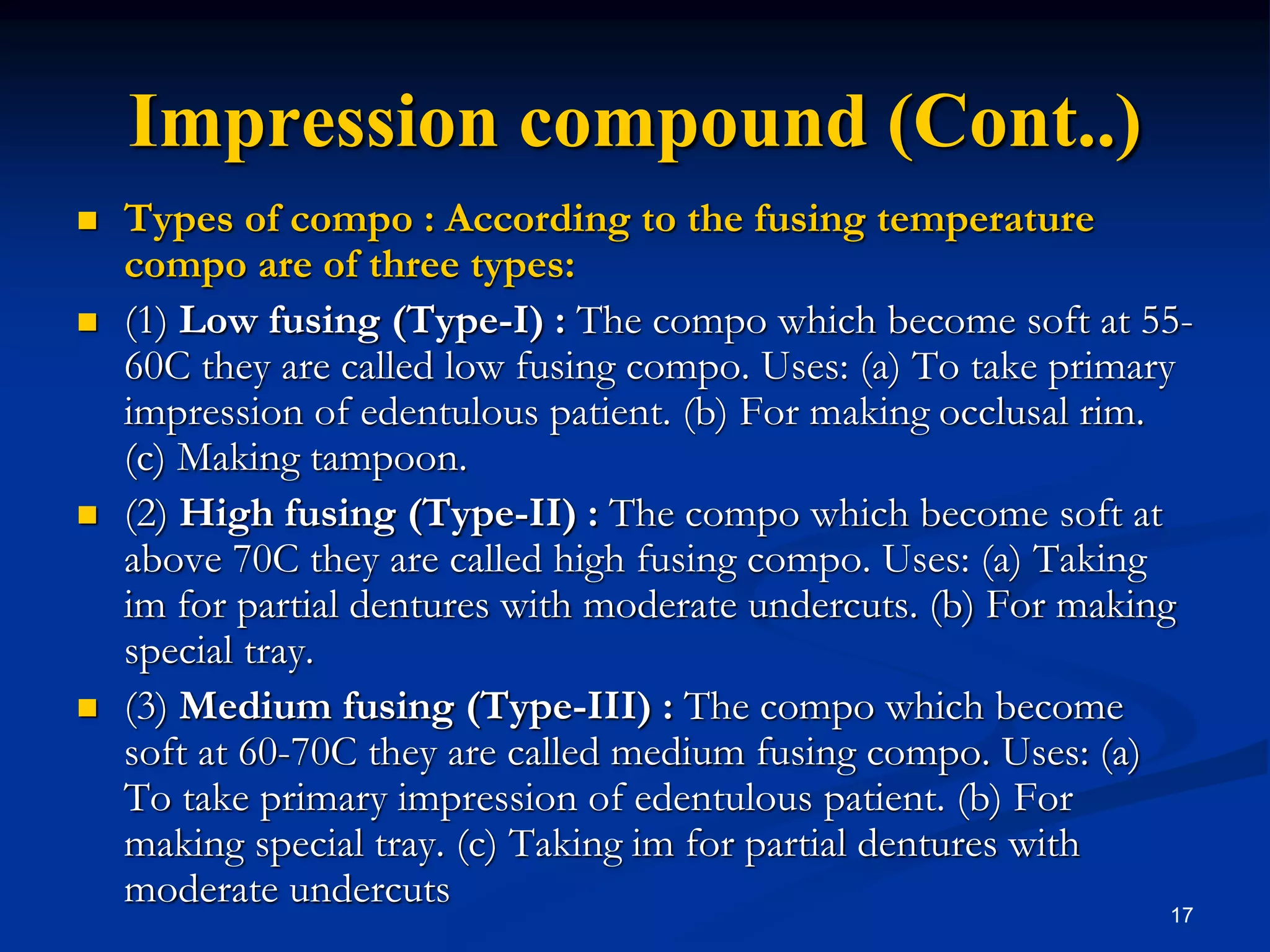 Impression Materials (Dental) | PPSX