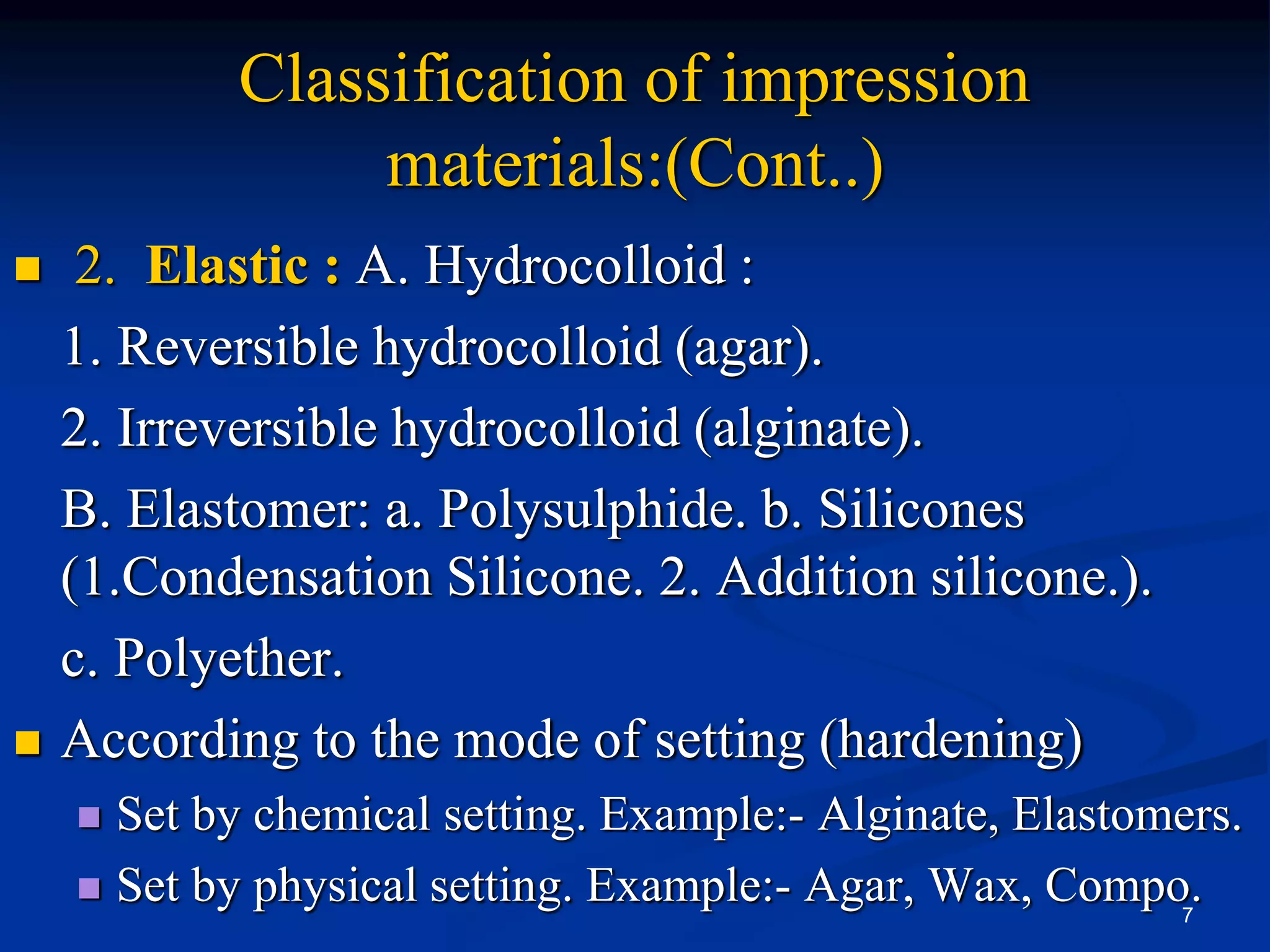 Impression Materials (Dental) | PPSX