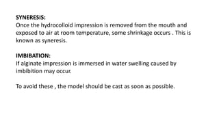 Impression materials used in orthodontics | PPTX
