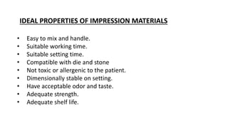 Impression materials used in orthodontics | PPTX