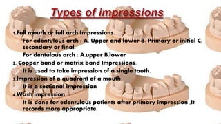 IMPRESSION MATERIALS PROSTHODONTICS | PPTX