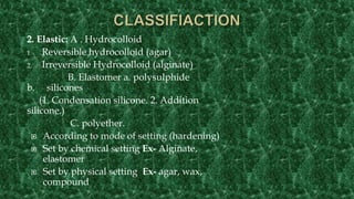 IMPRESSION MATERIALS PROSTHODONTICS | PPTX