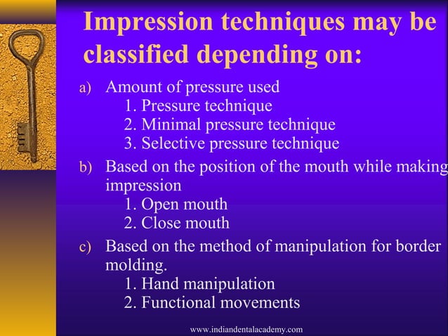 Impression procedures for complete denture cases / oral surgery courses ...