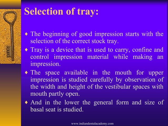 Impression procedures for complete denture cases / oral surgery courses ...