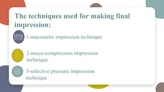 Impression for complete denture.pptx | Dental Health | Diseases and ...