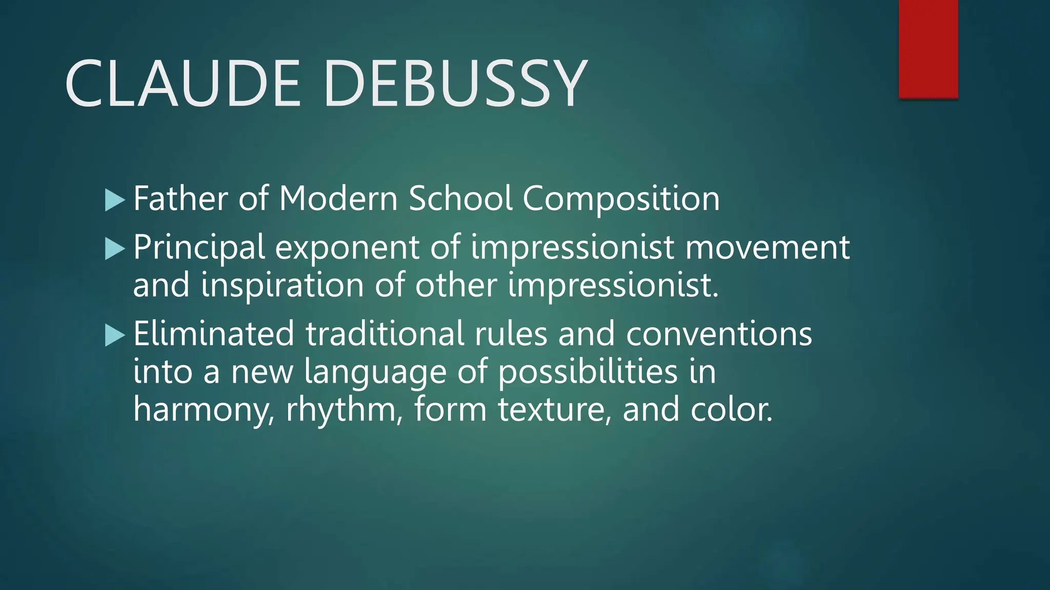 THE 20TH CENTURY MUSIC : IMPRESSIONISM.pptx