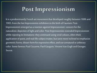 Impressionism and post impressionism | PPT