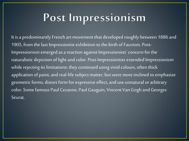 Impressionism and post impressionism | PPT
