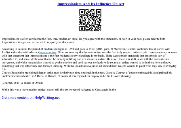 Impressionism And Post-Impressionism Essay | PPT