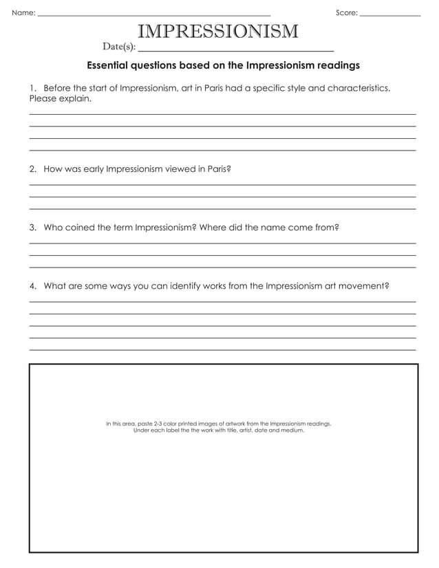 Impressionism arthistoryassignment | PDF | Painting | Arts and Crafts