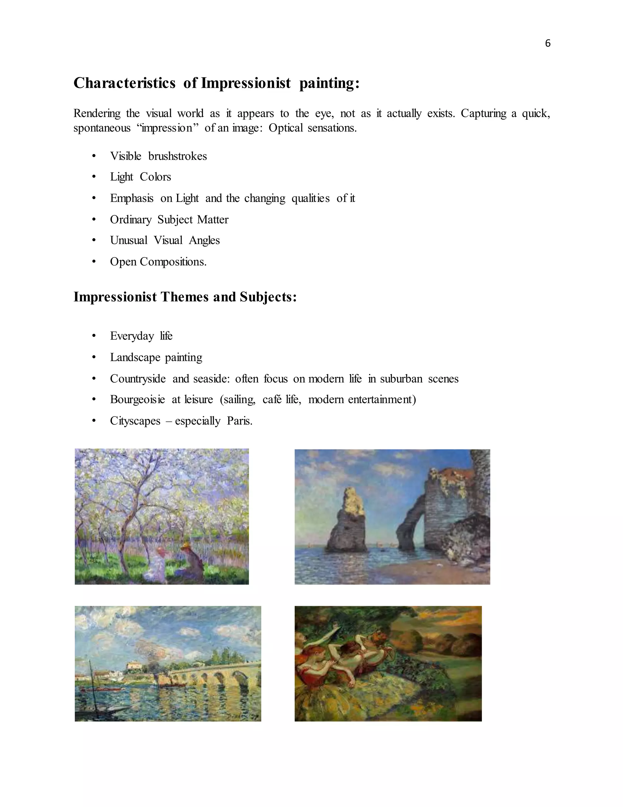 Impressionism in the visual arts | DOCX