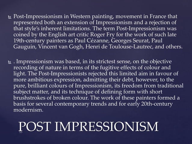 Impressionism & Post-Impressionism Art History | PPTX