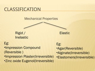 Impression materials in prosthodontics a short lecture | PPTX