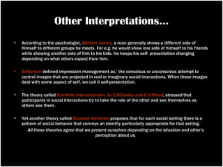 Impression Management Perception of self image & behaviour | PPT