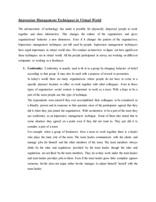 Impression management technique | PDF