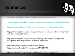 Impression management Techniques and Tactics | PPT