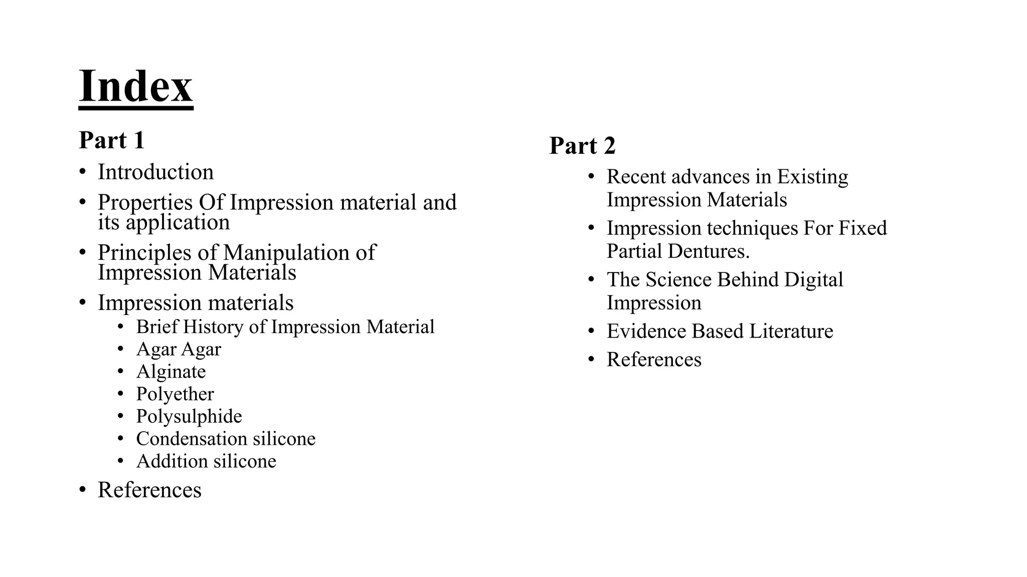 Impression material and techniques part 1 | PPTX