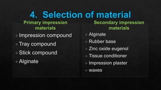 Impression materials classification and techniques | PPTX