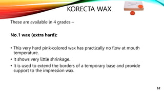 IMPRESSION MATERIALS USED IN PROSTHODONTICS | PPTX