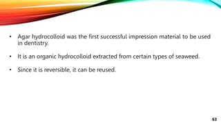 IMPRESSION MATERIALS USED IN PROSTHODONTICS | PPTX