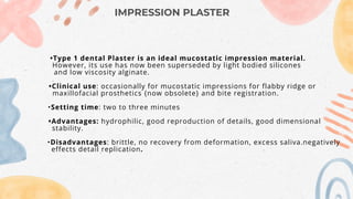 IMPRESSION MATERIALS with classification and details | PDF