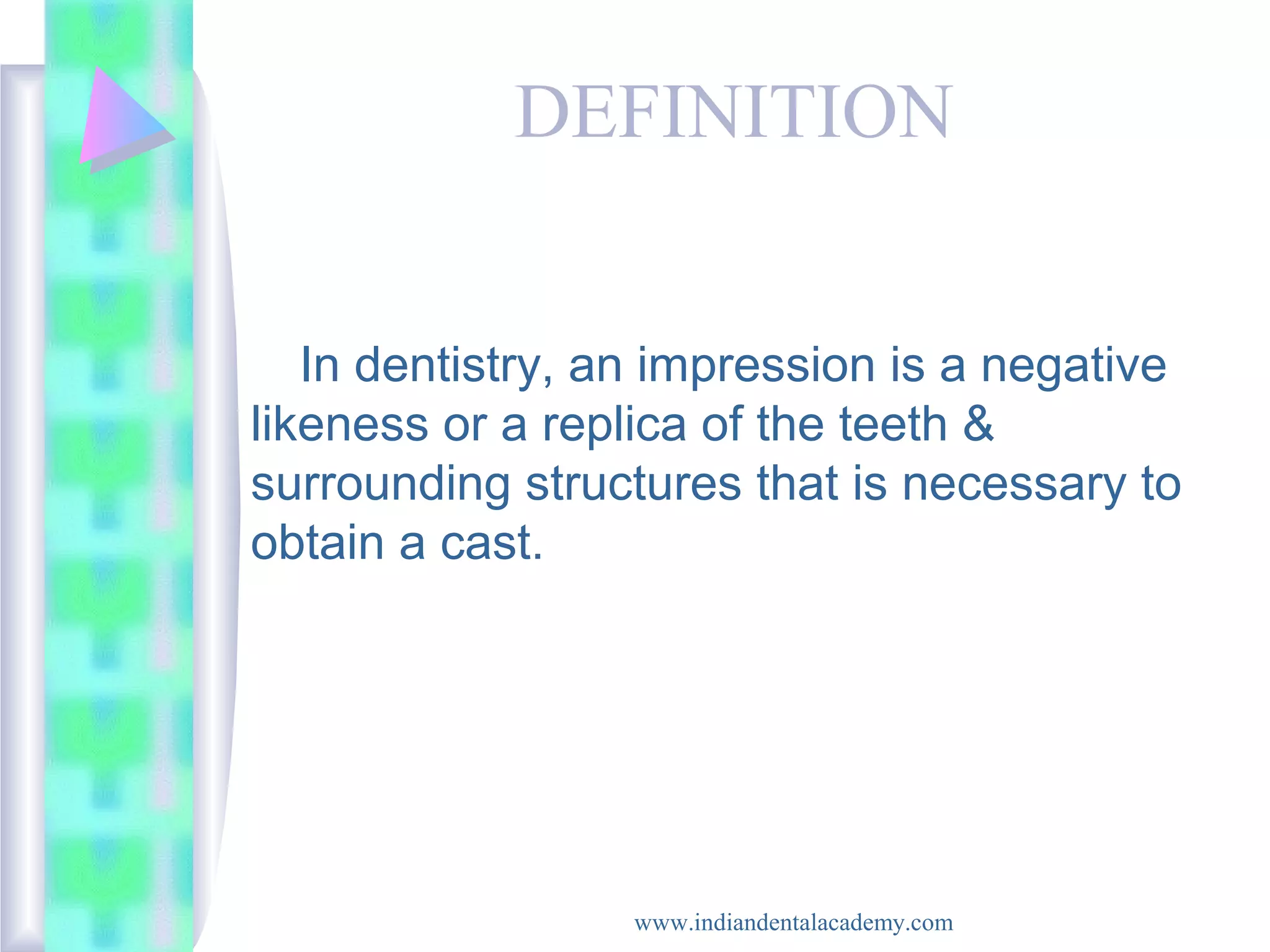 Impression materials and techniques in fpd /orthodontic courses by ...
