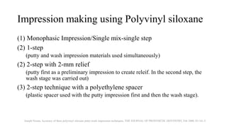Impression materials and techniques in fpd part 2 | PPTX