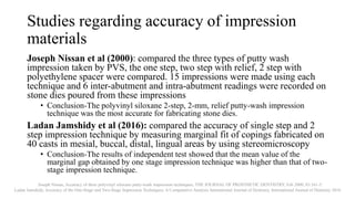 Impression materials and techniques in fpd part 2 | PPTX