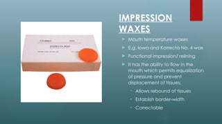 impression materials in dentistry class presentation | PPTX