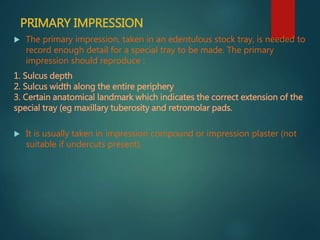 Impression materials for complete denture | PPTX