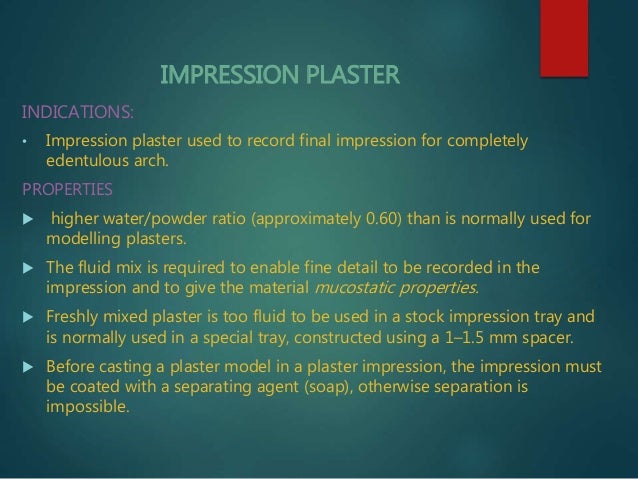 Impression materials for complete denture