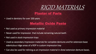 Impression material & procedures | PPTX | Oral care | Personal Care