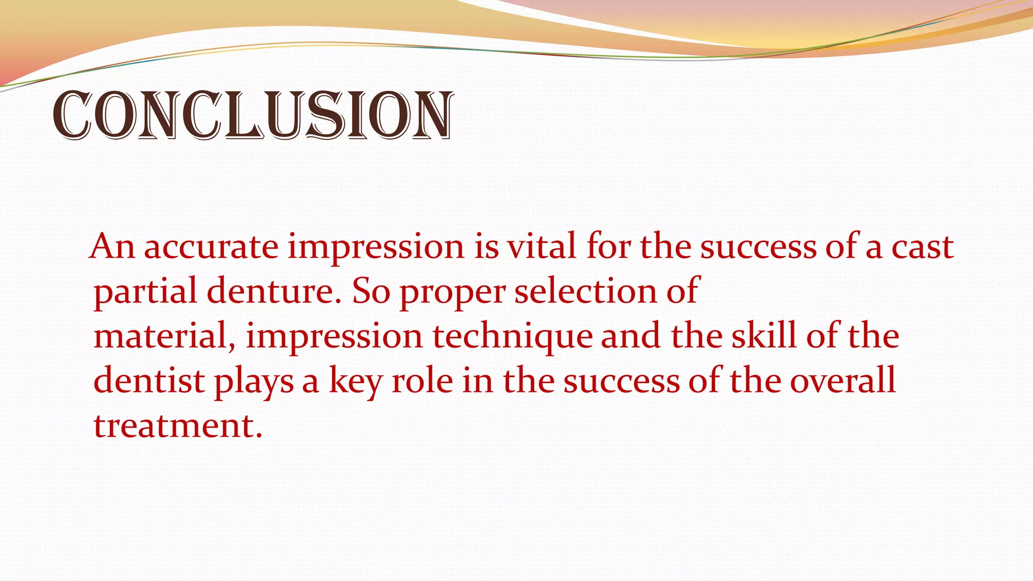 Impression procedures for removable partial denture | PPTX