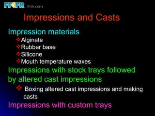 Impressions and physiologic adjustment | PPT