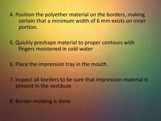 Impressions in complete dentures | PPTX