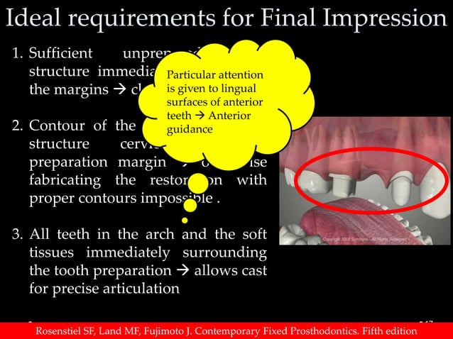 Impressions in fixed partial denture | PPTX | Dental Health | Diseases ...