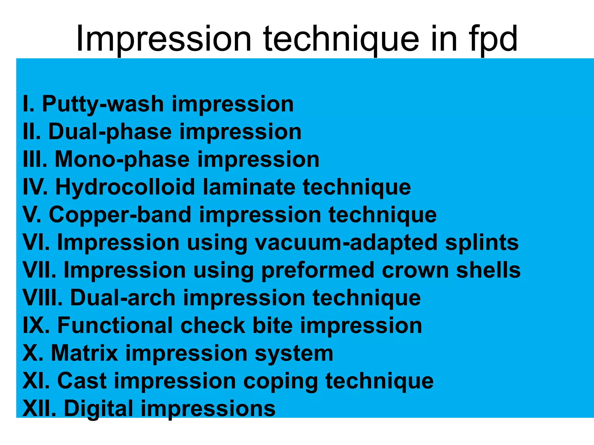 Impressions in fpd | PPT