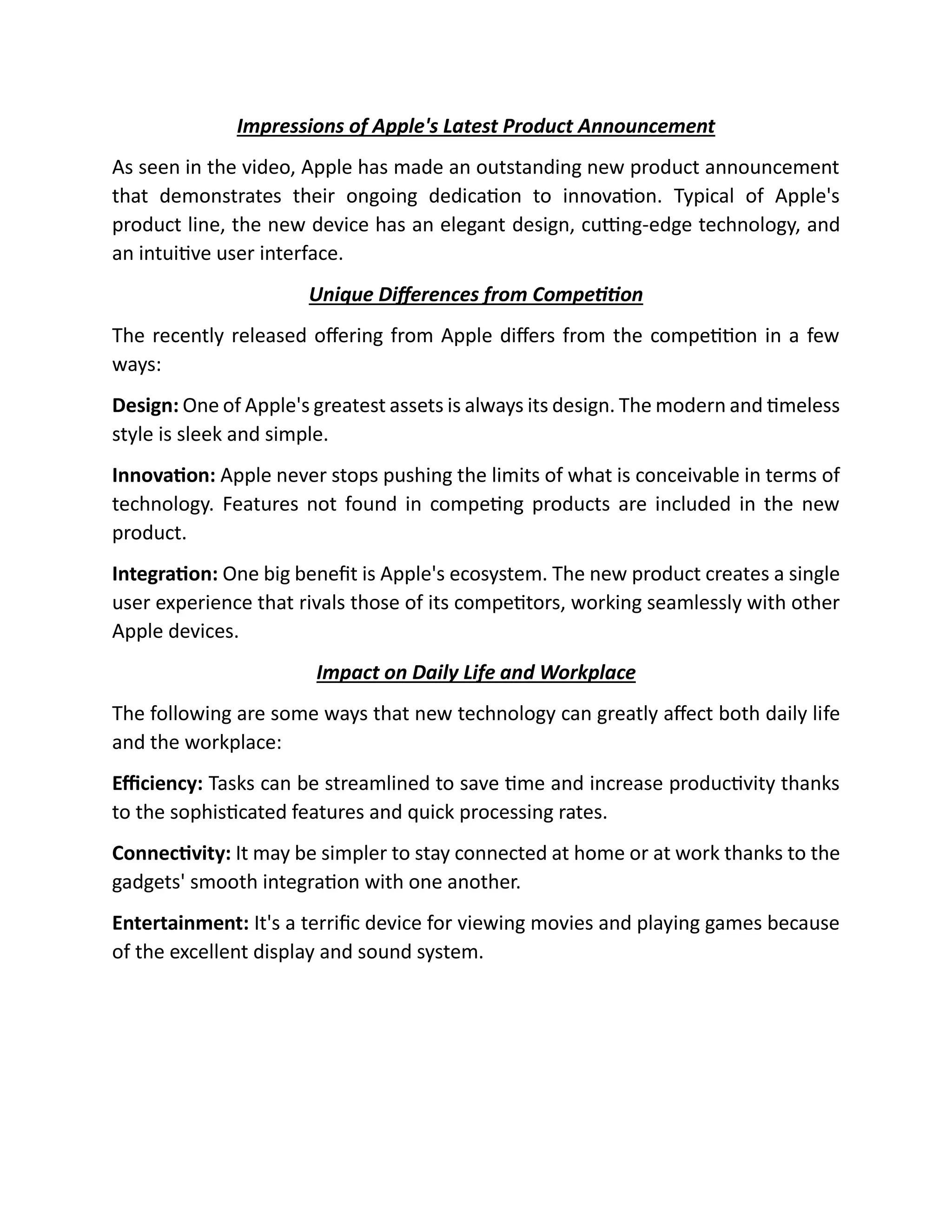 Impressions of Apple's over Market Analytics | PDF