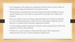 IMPRESSION TECHNIQUE IN RPD in prosthodontics | PPT