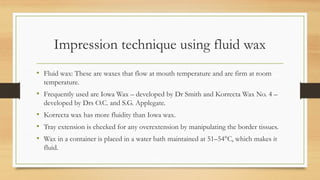 IMPRESSION TECHNIQUE IN RPD in prosthodontics | PPT
