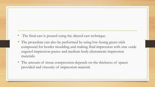 IMPRESSION TECHNIQUE IN RPD in prosthodontics | PPTX