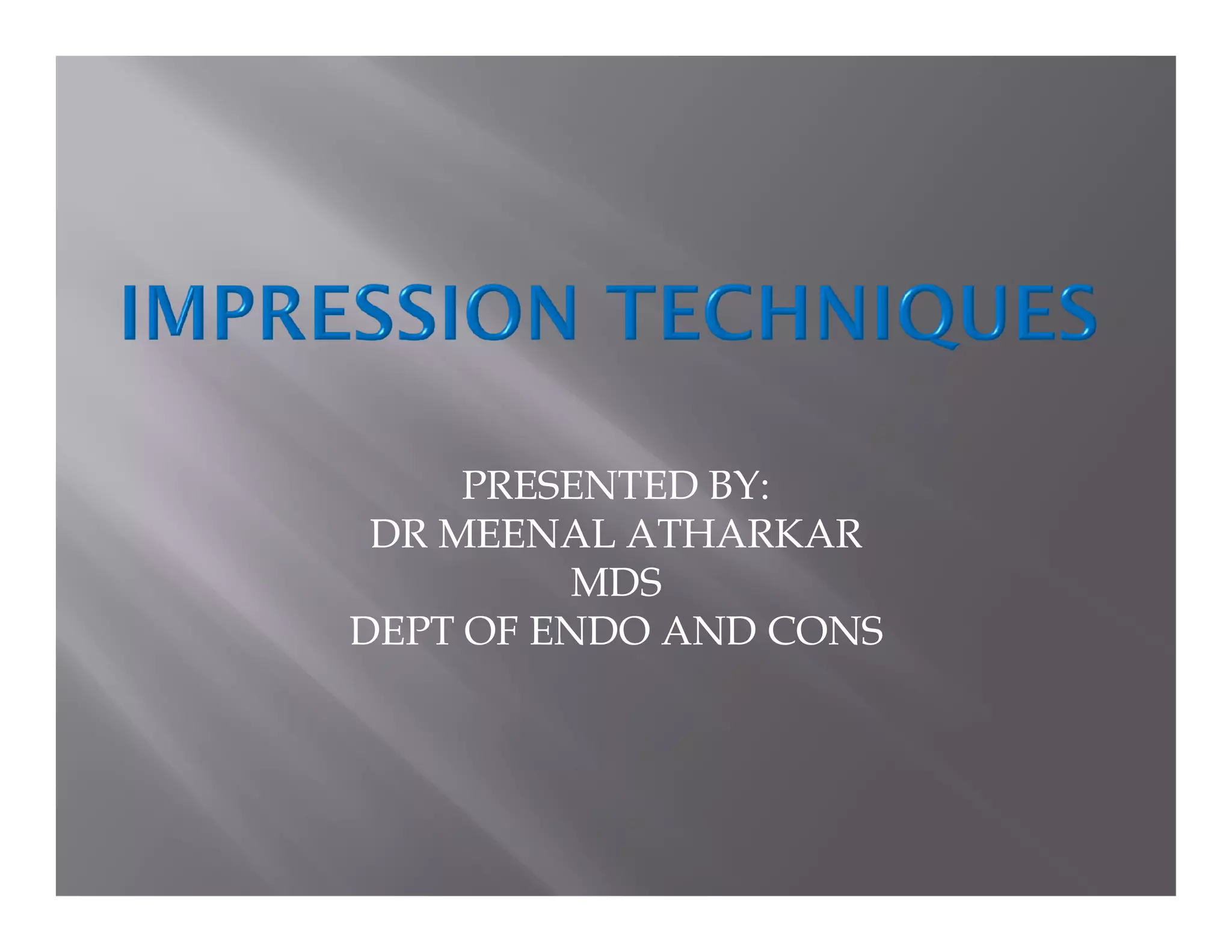 Impression techniques | PDF