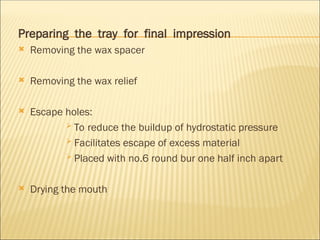 Impression techniques in complete dentures.ppt
