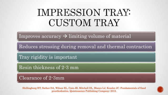 Impression techniques in fpd | PPTX | Dental Health | Diseases and ...