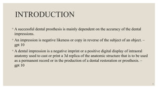 IMPRESSION TECHNIQUES IN FPD 2.pptx. Dental | PPTX