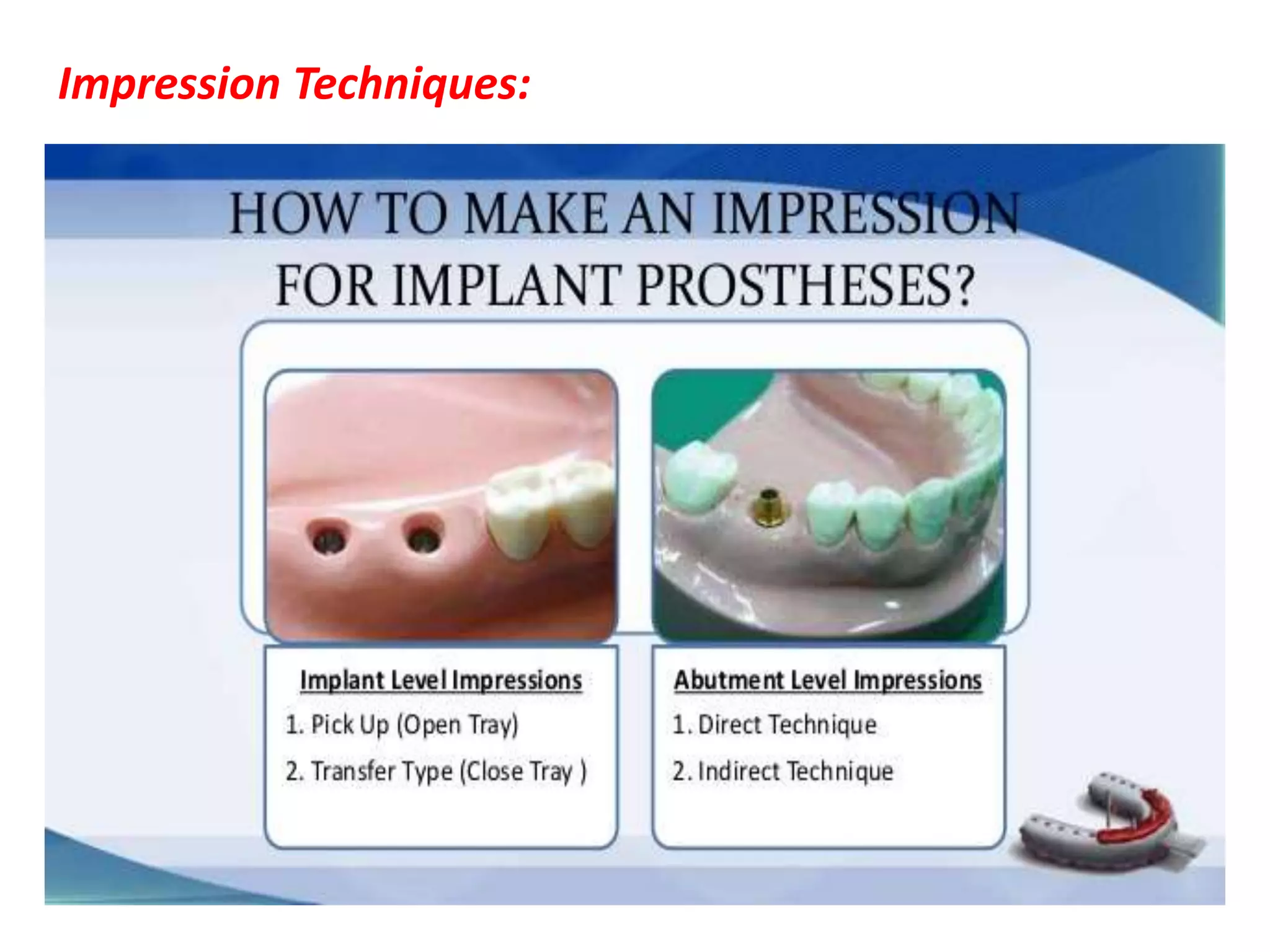 Impression techniques in implants | PPTX