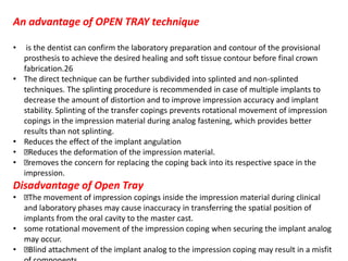 Impression techniques in implants | PPTX