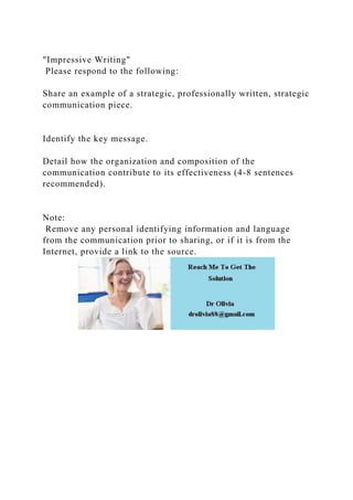 Impressive Writing Please respond to the followingShare an .docx