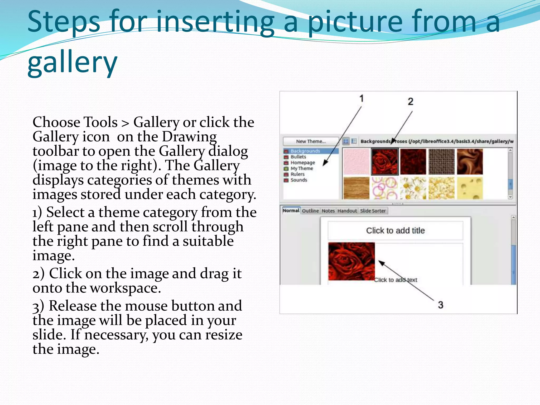 Libre Office Impress Lesson 3: Adding and Formatting pictures | PPTX