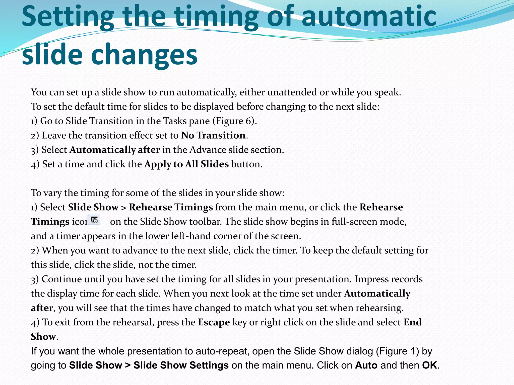 Libre Office Impress Lesson 5: Slide shows and animations | PPTX